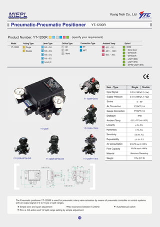 Rotork YTC YT-1200R Pneumatic Positioner | YTC INDIA | PDF