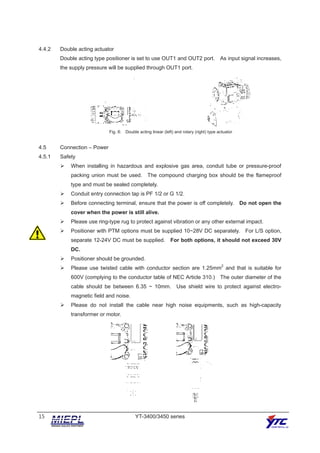 Rotork YTC YT-3400, 3450 Smart Valve Positioner - Manual | PDF