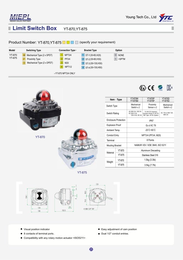 Rotork YTC YT-875 Limit Switch Box catalogue | PDF