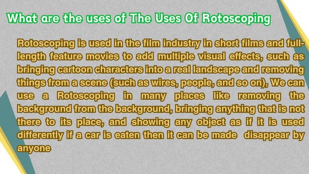 What Rotoscope In Video Editing? Explain | PPT