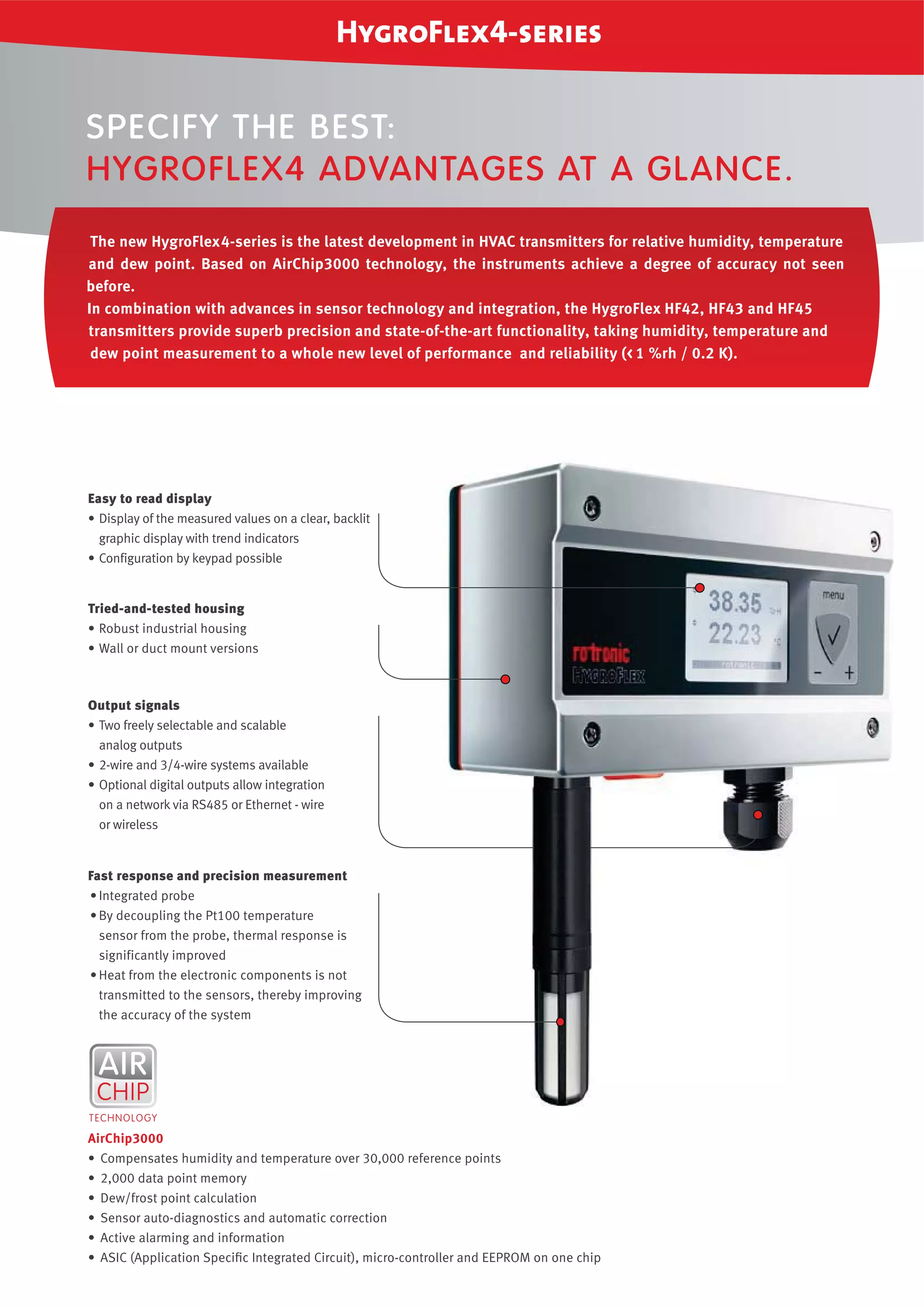 Rotronic Data Sheet HygroFlex4 | PDF