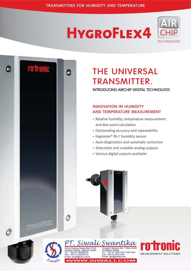 Rotronic Data Sheet HygroFlex4 | PDF