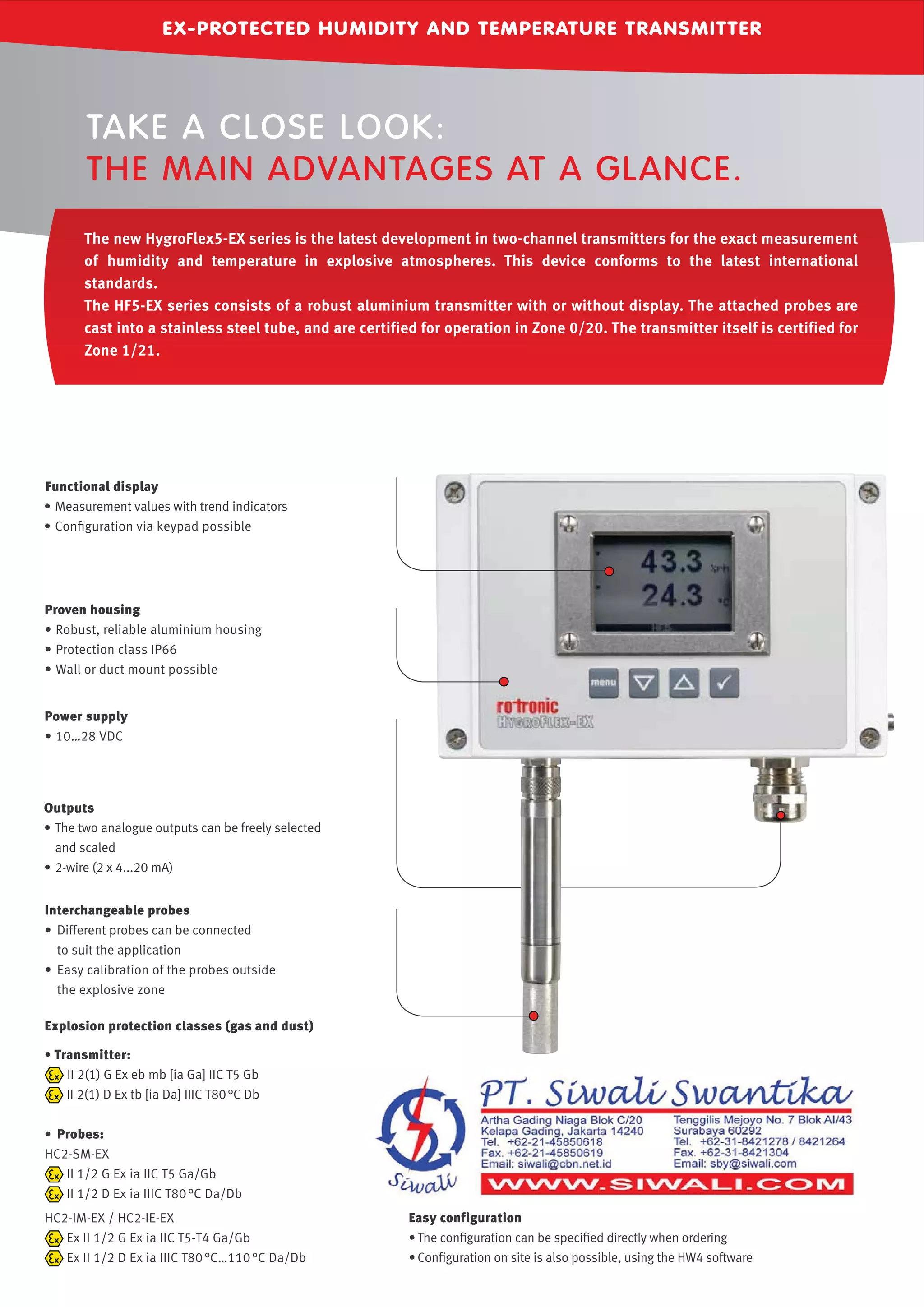 Rotronic Data Sheet HF5 Ex | PDF