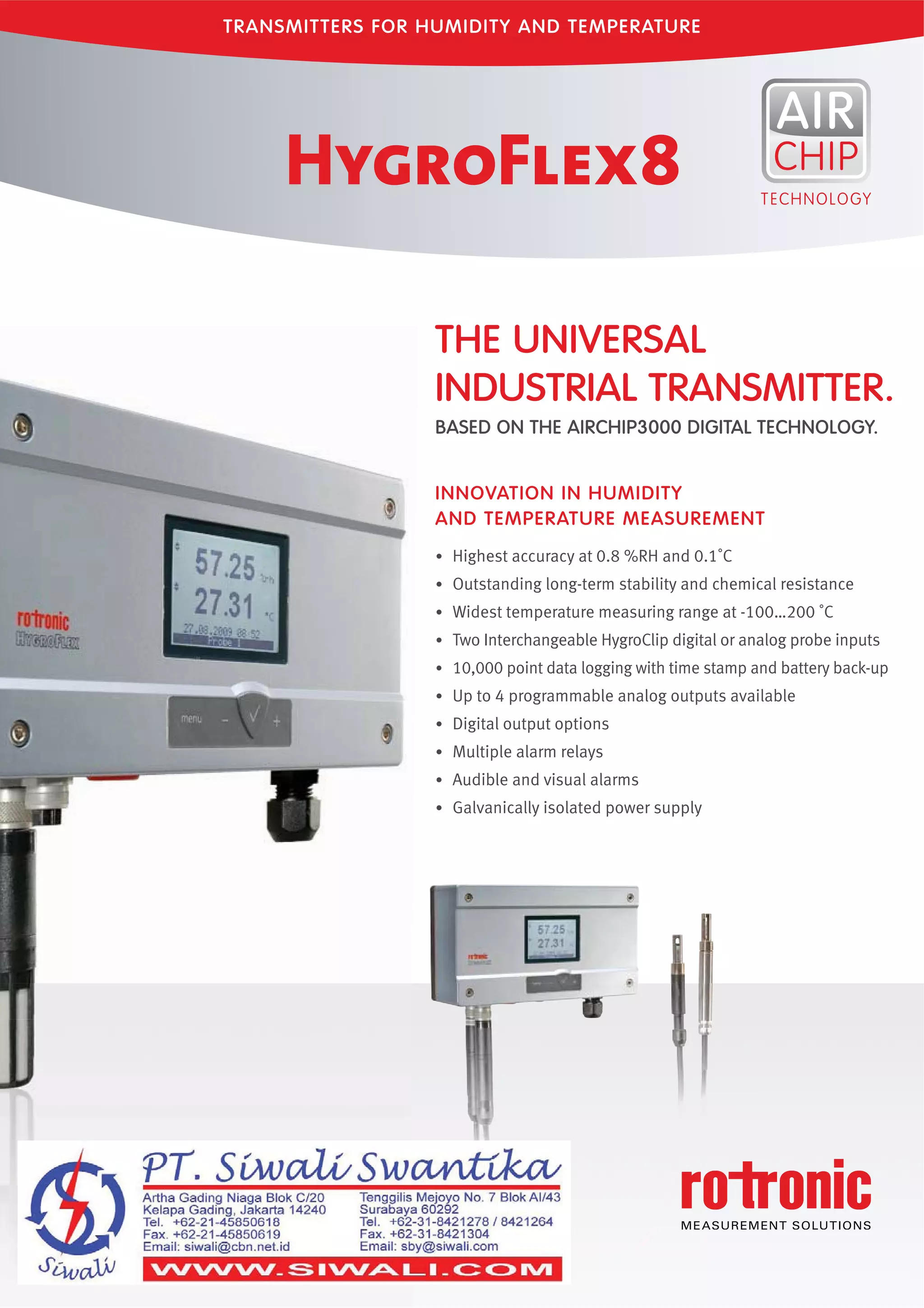 Rotronic Data Sheet HygroFlex8 Industrial Transmitter | PDF | Weather ...