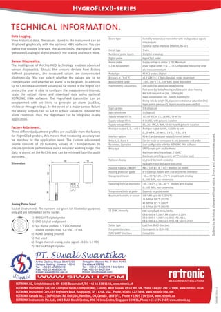 Rotronic Data Sheet HygroFlex8 Industrial Transmitter | PDF | Weather ...