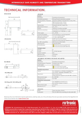 Rotronic HygroFlex5-EX - HF5-EX Hazardous Area Humidity & Temperature ...
