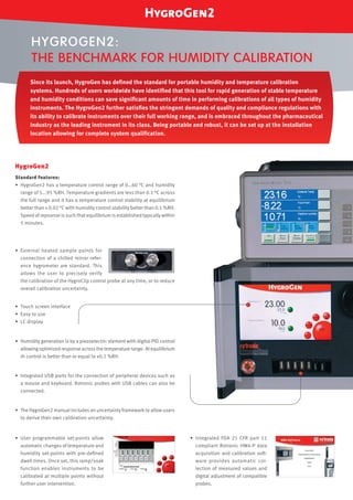 Rotronic HygroGen2 - Data Sheet | PDF
