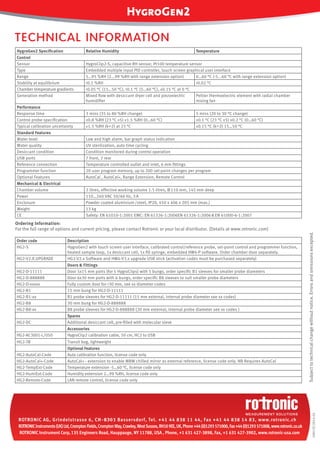Rotronic HygroGen2 - Data Sheet | PDF