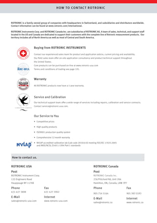 Rotronic Instruments Temperature, Humidity, Flow, Pressure & Carbon ...