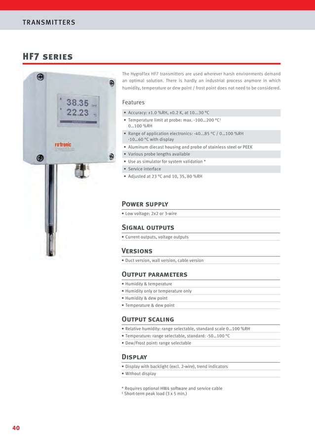 Rotronic Instruments Temperature, Humidity, Flow, Pressure & Carbon ...