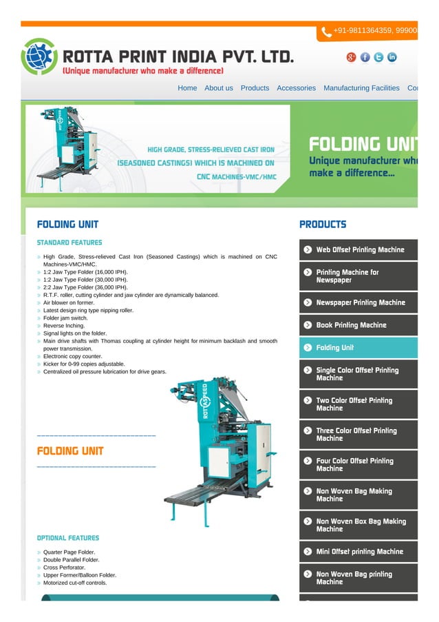 Folding Unit - web offset printing machine | PDF | Computer Peripherals ...