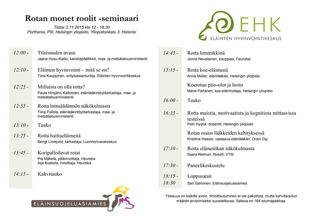 Rottaseminaari, ohjelma | PPT