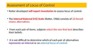 Psychology -Theory of Personality Julian Rotter | PPTX