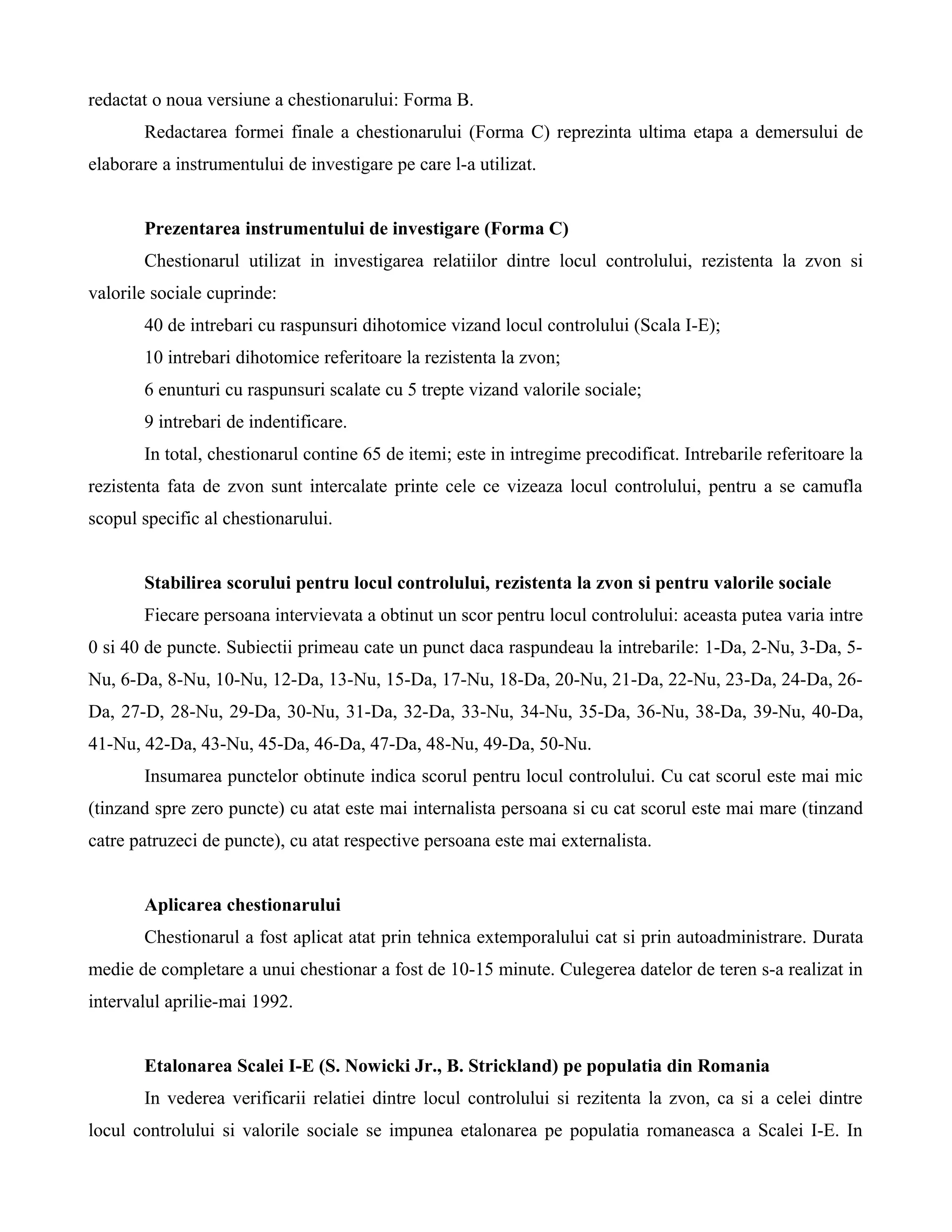 Rotter locul controlului | DOC