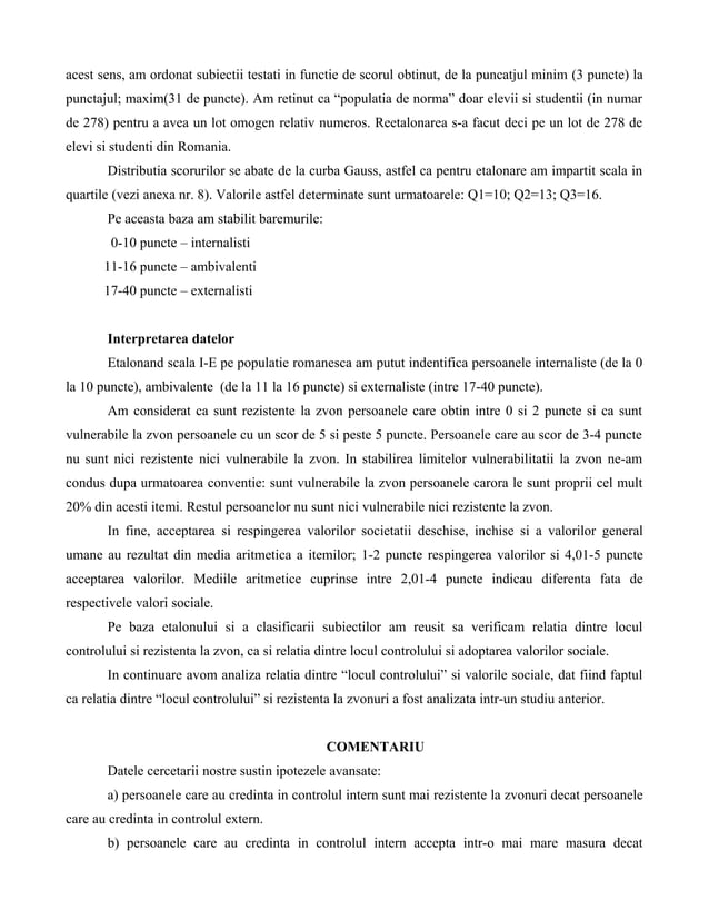 Rotter locul controlului | DOC