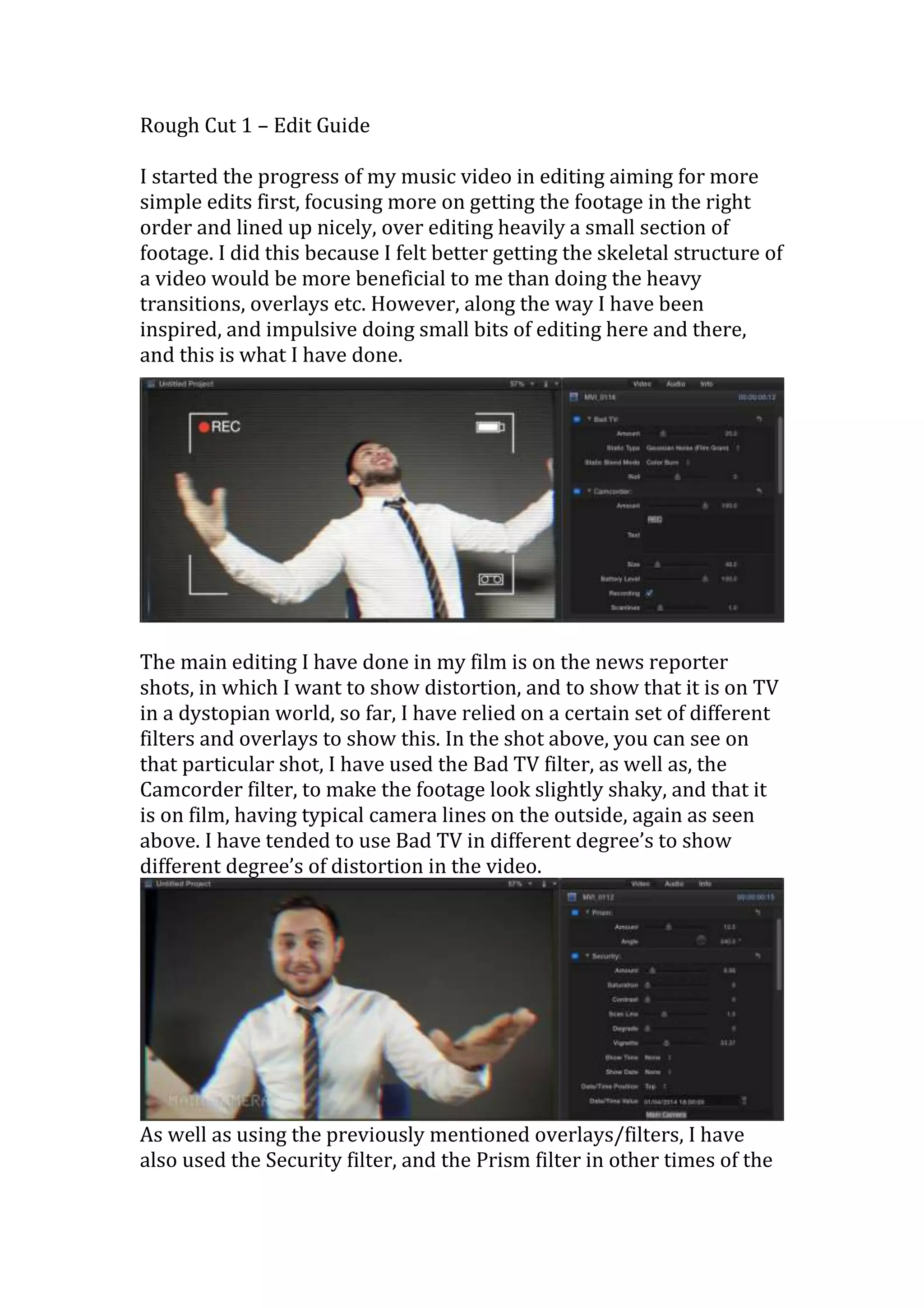 Rough cut 1 – edit guide | DOCX