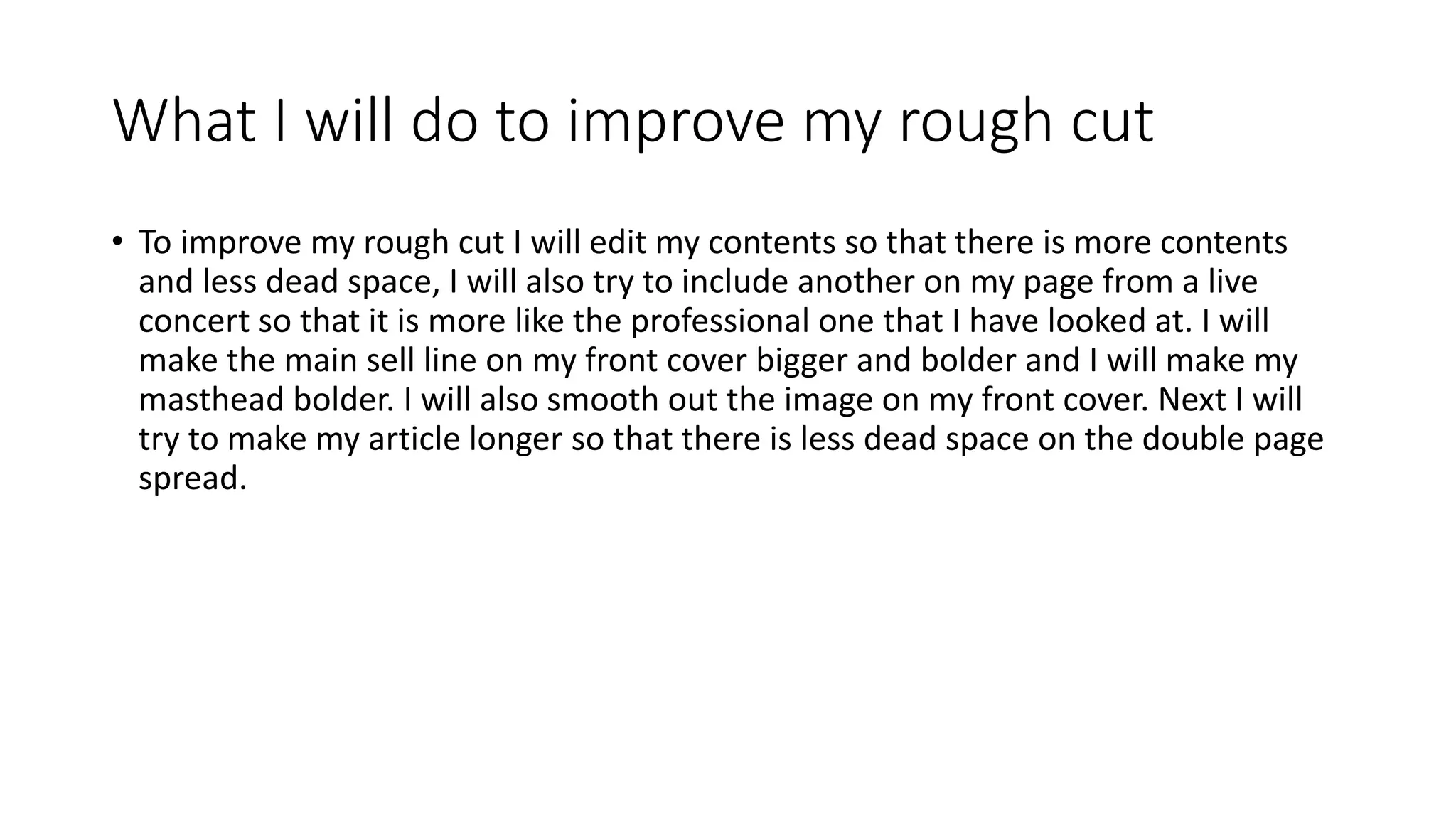 Rough cut comparison | PPTX