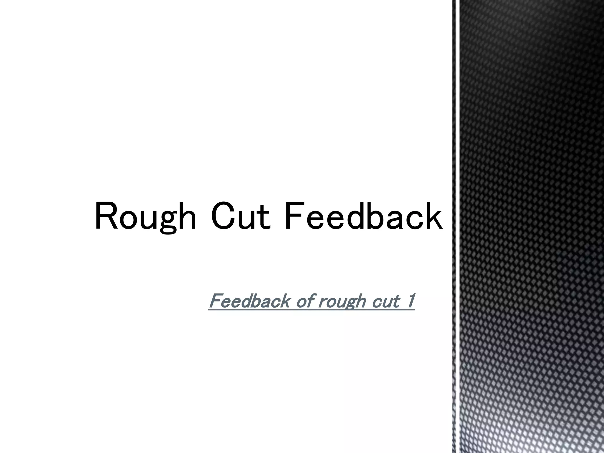 Rough cut feedback1 | PPTX