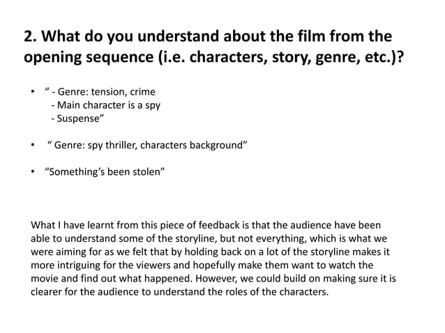 Rough cut feedback powerpoint | PPT