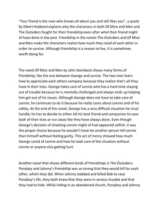 Of Mice and Men Rough Draft | DOCX