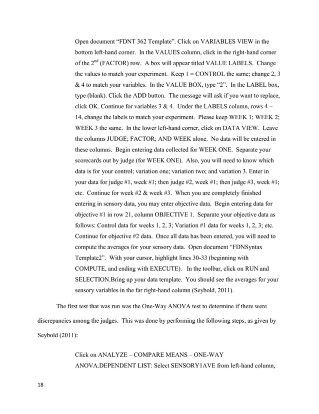 Experimental Foods Research Paper | DOCX