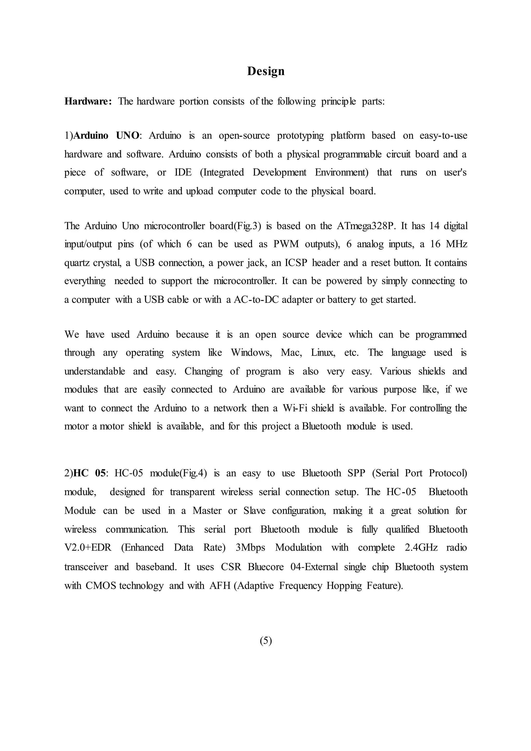 Bluetooth Controlled Robot Project Report | DOCX