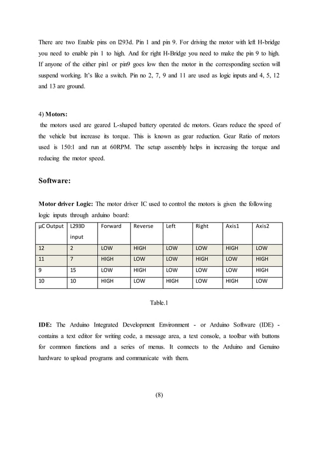 Bluetooth Controlled Robot Project Report | DOCX