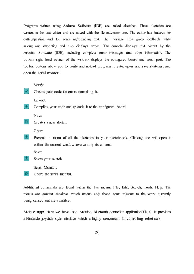 Bluetooth Controlled Robot Project Report | DOCX