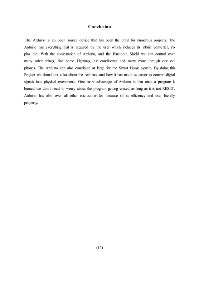 Bluetooth Controlled Robot Project Report | DOCX