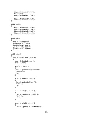 Bluetooth Controlled Robot Project Report | DOCX