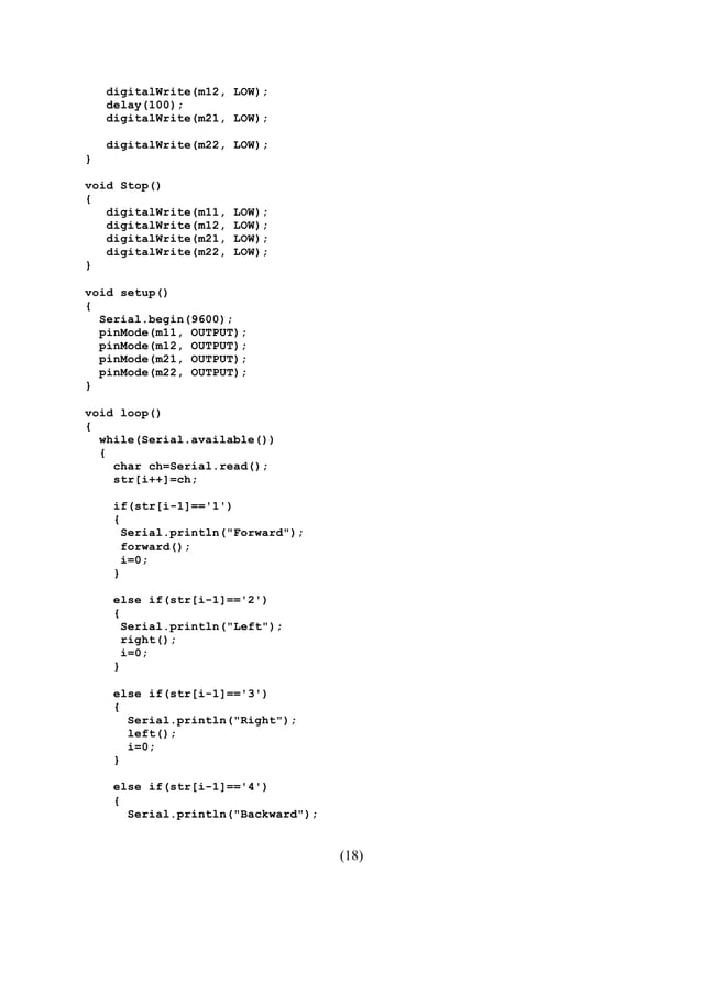Bluetooth Controlled Robot Project Report | DOCX