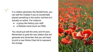 Rough draft check:MLA parenthetical and in text citations | PPTX