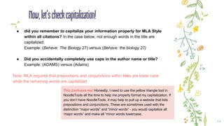 Rough draft check:MLA parenthetical and in text citations | PPT