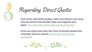 Rough draft check:MLA parenthetical and in text citations | PPT