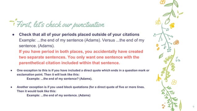 Rough draft check:MLA parenthetical and in text citations | PPT Rough draft check:MLA parenthetical and in text citations | PPT
