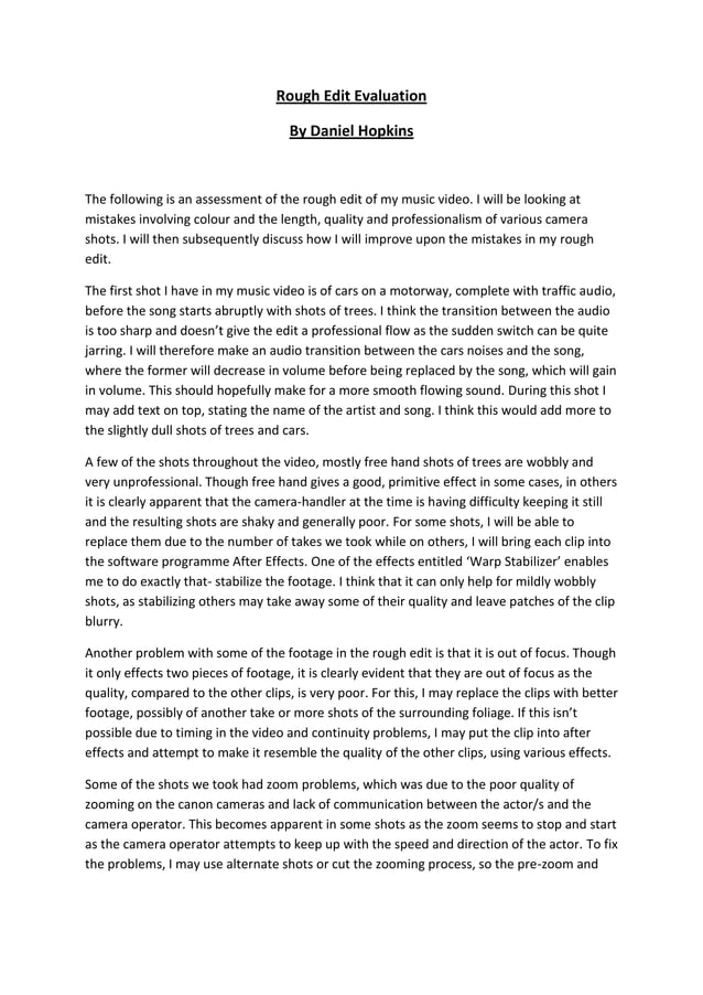 Rough edit evaluation | PDF