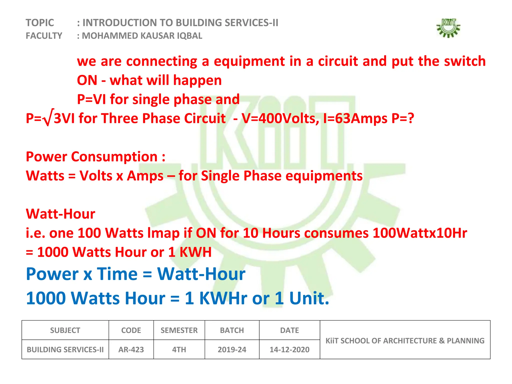 Rough Electrical Load calculations for electrical equipments.docx