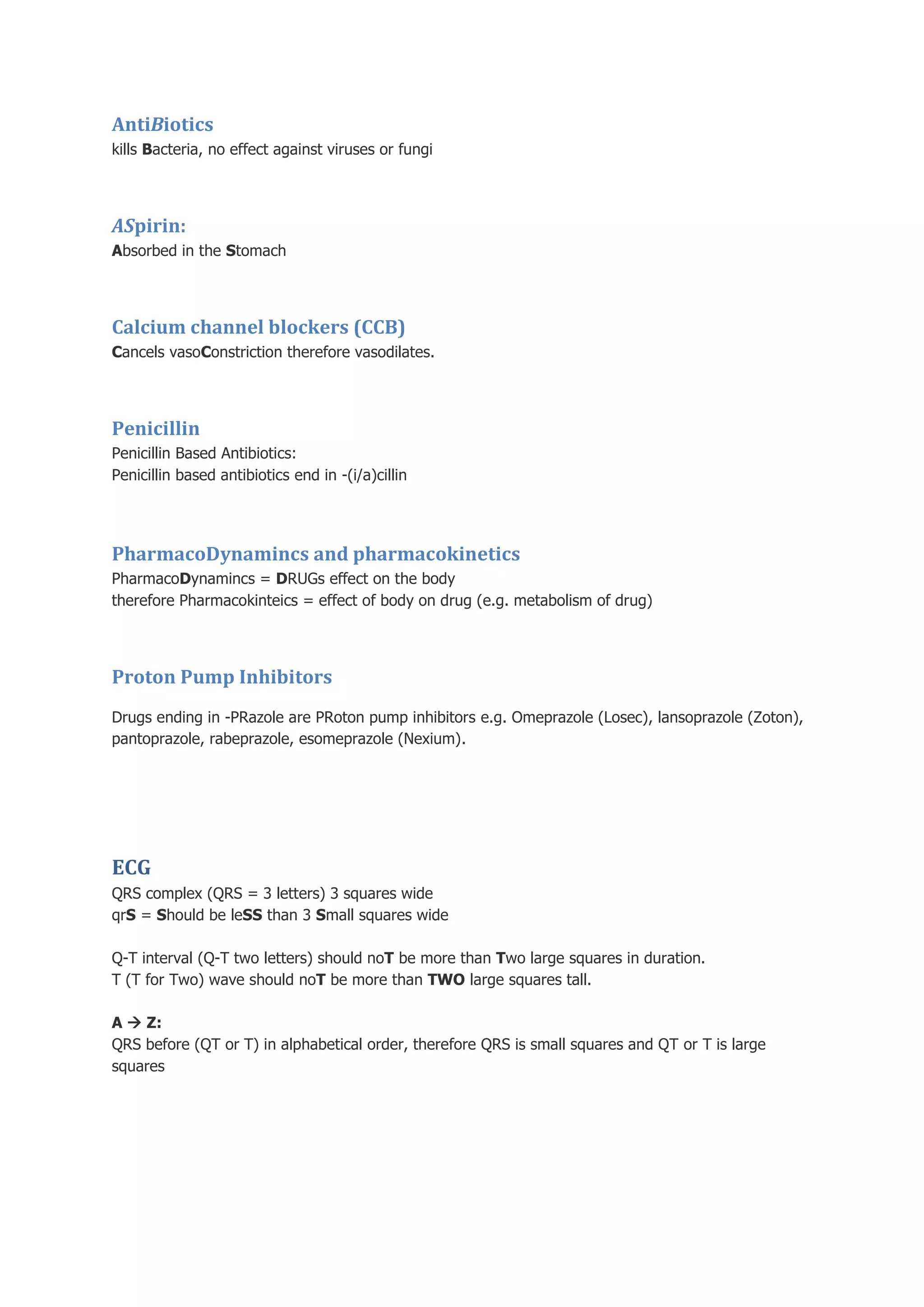 Roughly 50 Medical Mnemonics | PDF
