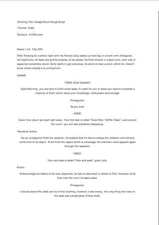 Rough script 1 and 2 combined | PPTX | Action-Adventure Video Games ...