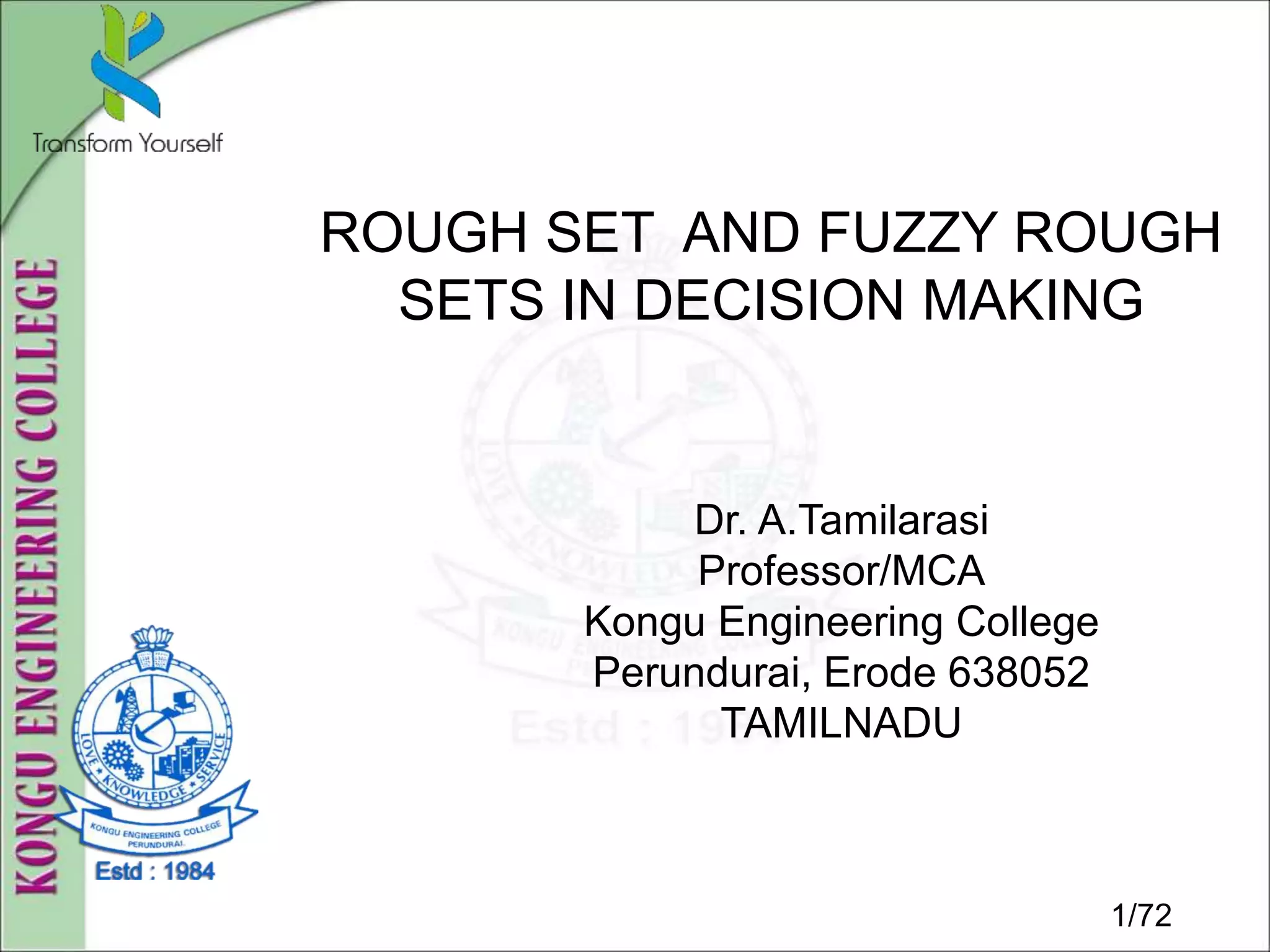 Rough sets and fuzzy rough sets in Decision Making | PDF
