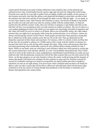 Roulette (660) | PDF