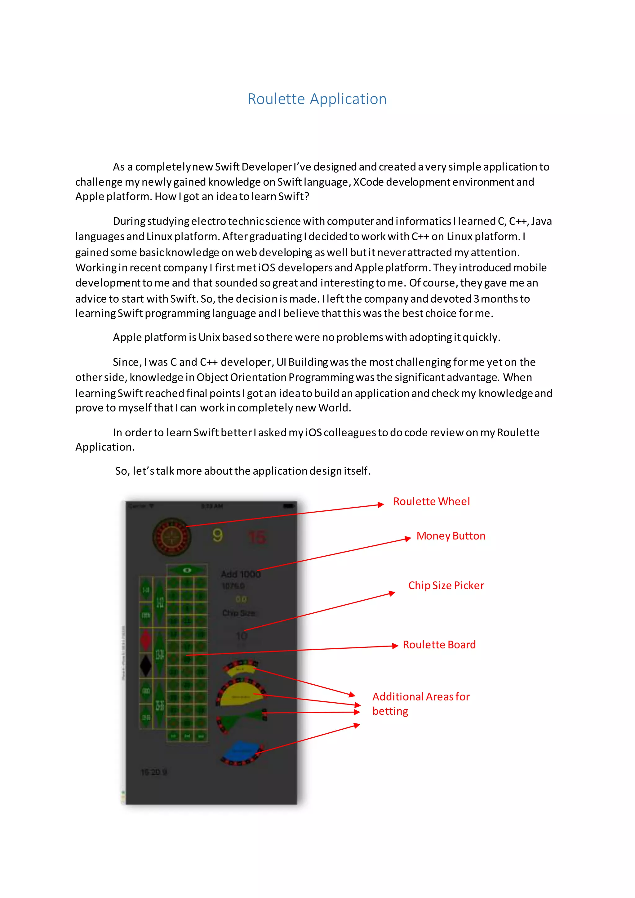 Roulette application | DOCX