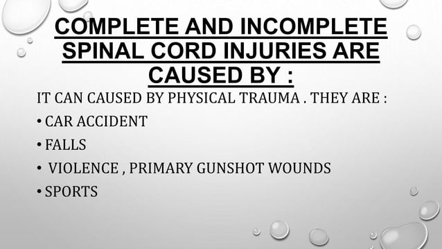 Spinal cord injury | PPTX | First Aid | Injuries