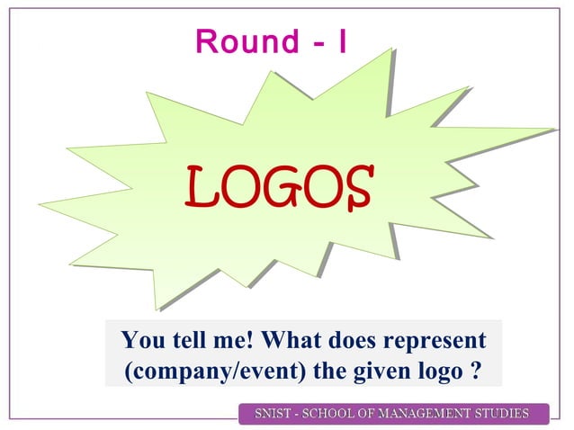 Round 1 logos for MBA Quiz | PPT