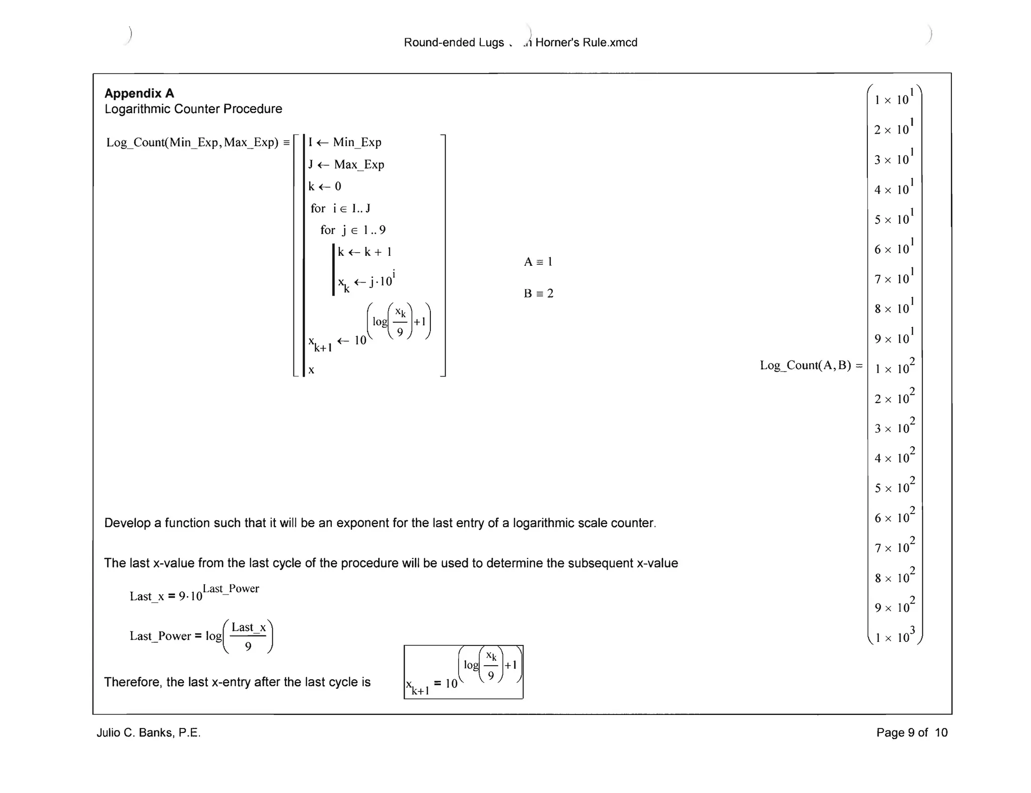 Round ended lugs using horner's rule | PPT