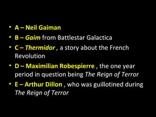 Round 1 Answers | PPT | Screenwriting | Content Production