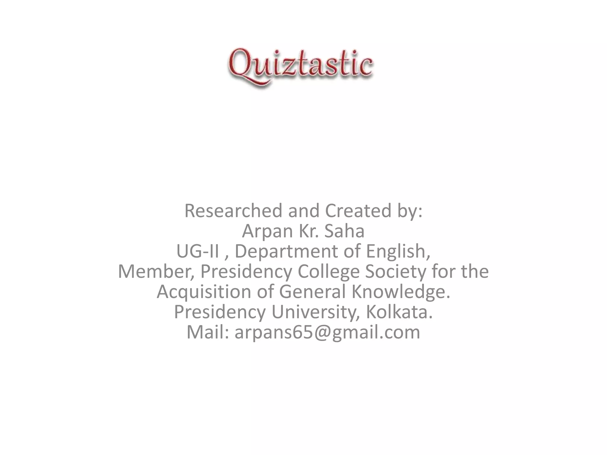 Round 1 general 35 questions, mixed bag | PPT