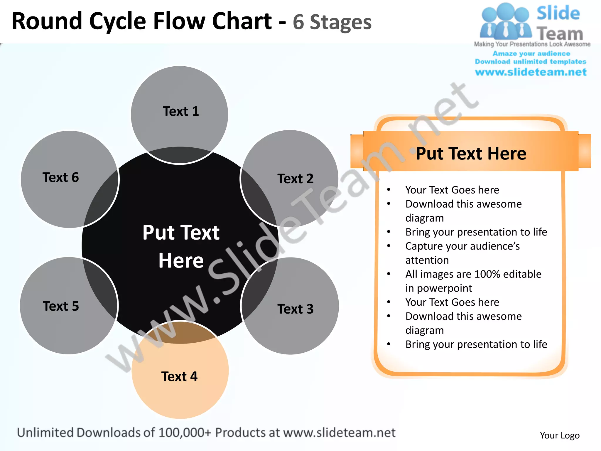 Round cycle flow chart 6 stages powerpoint templates 0712 | PDF