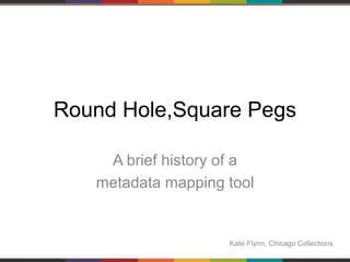 Round Hole, Square Pegs: A brief history of a metadata mapping tool | PDF
