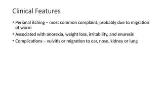 Clinical overview of Roundworm, Hookworm and Pinworm | PPTX